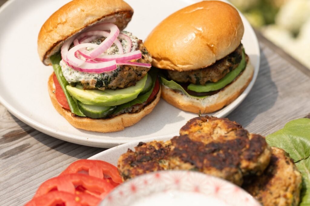 Grilled Turkey Feta Burgers with Homemade Tzatziki | Liver Canada